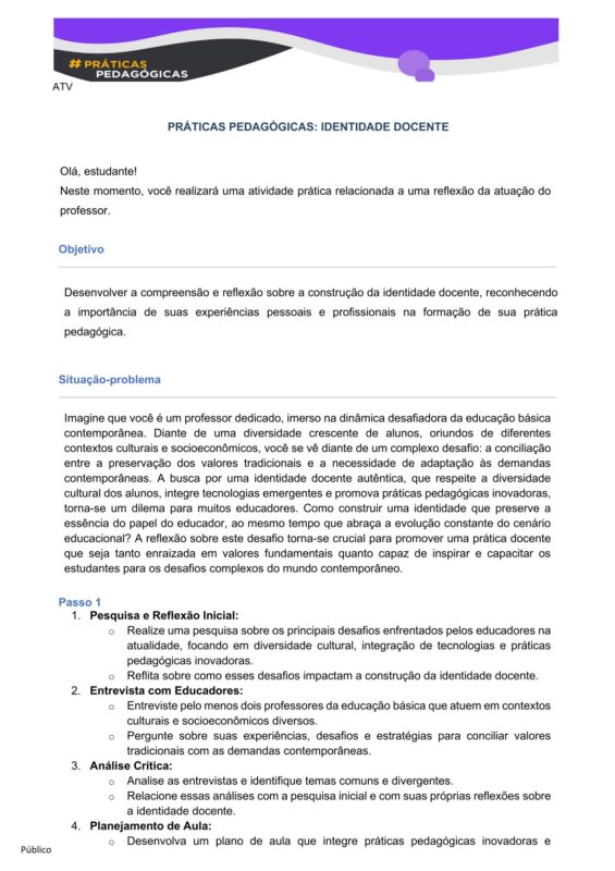 Práticas Pedagógicas Identidade Docente Cavalini